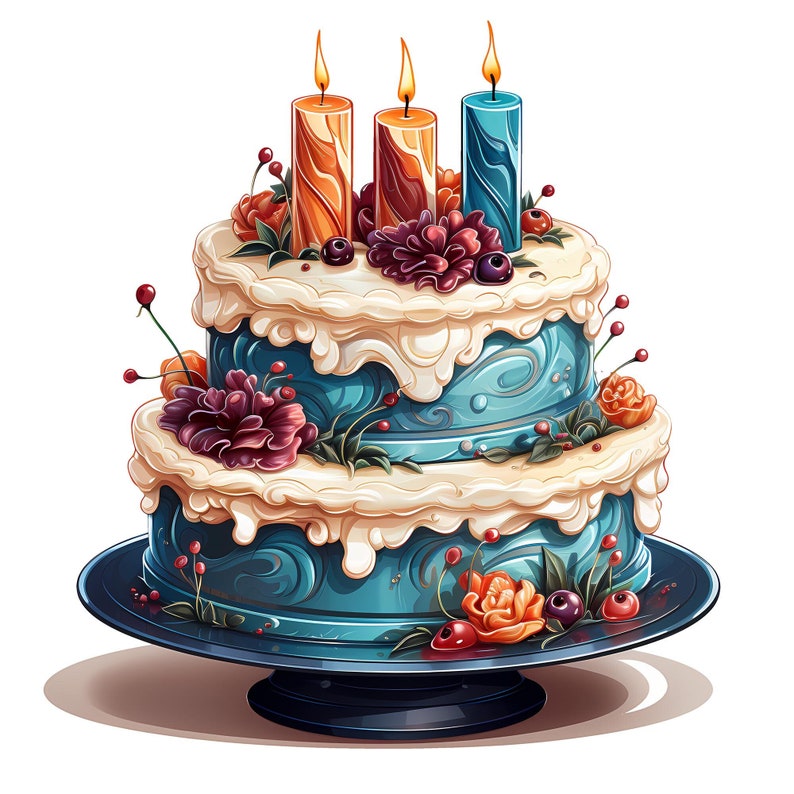 Birthday Cake With Candles PNG Clipart Bundle, Birthday Cake With ...
