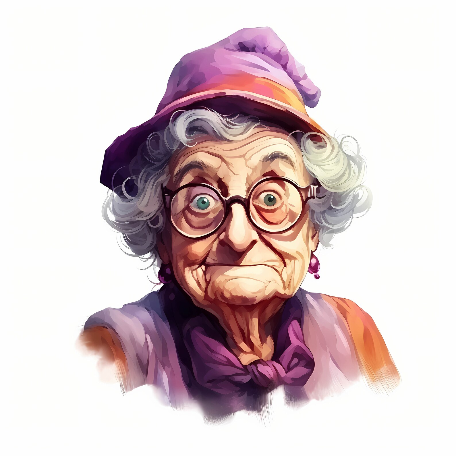 Cute Grandma Clipart Bundle, Funny Grandma Cartoon Family Illustration ...