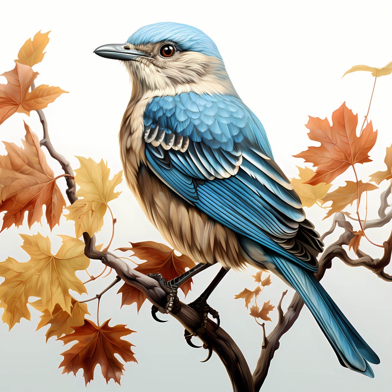 Bluebird Watercolor Clipart Bundle, Cute Colorful Bluebird Set, Nursery ...