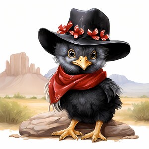 Cute Cowboy Chicken Illustration Bundle, Cowboy Chicken Printable ...