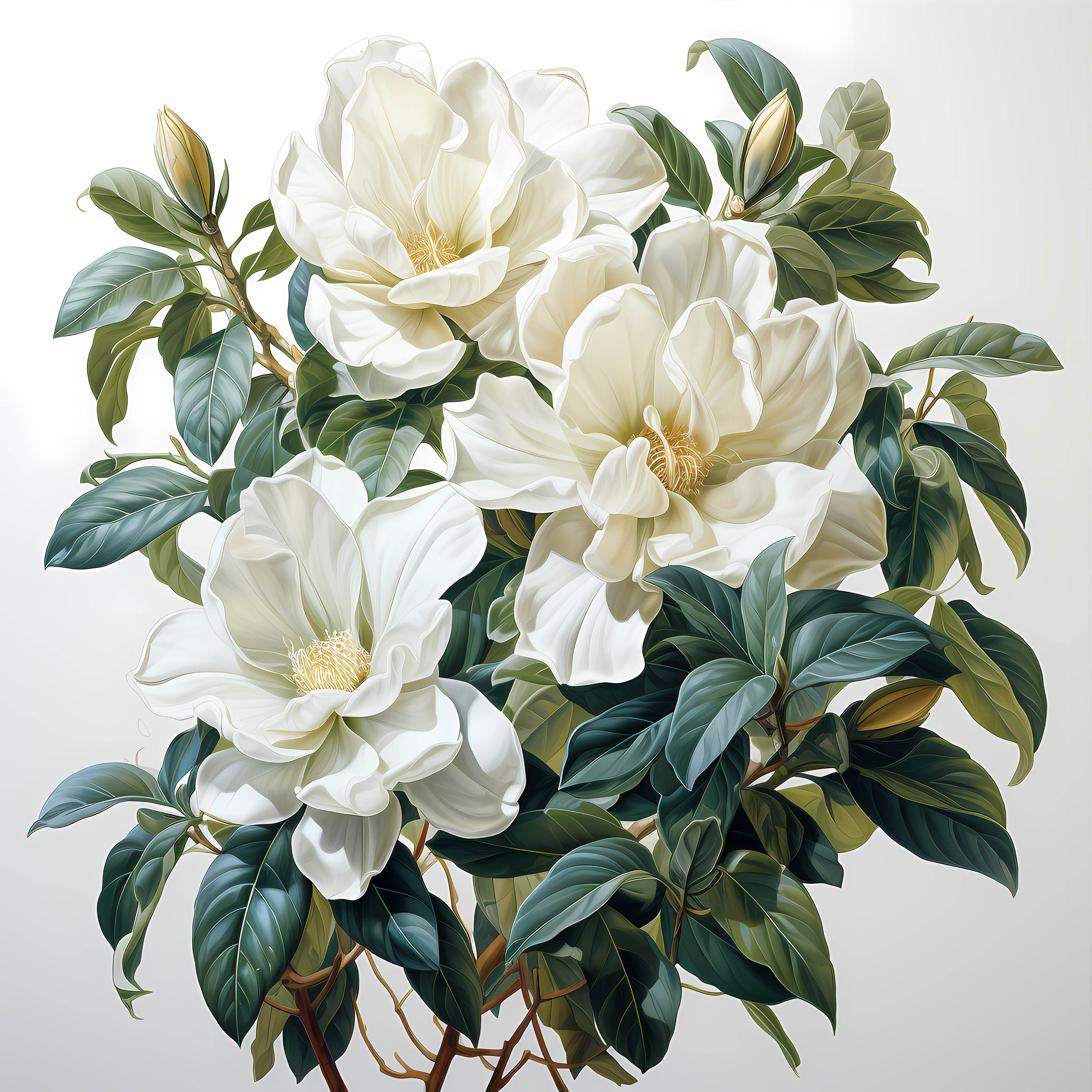 Gardenia Watercolor Clipart Bundle Gardenia Bouquet Floral - Etsy