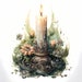 Ritual Candle Watercolor Clipart Bundle, Vintage Watercolor Candle ...