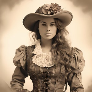 Vintage Cowgirl Wall Art Bundle, Retro Cowgirl Illustration Set ...