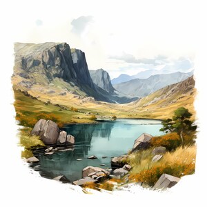 Snowdonia National Park Watercolor Sketch, Snowdonia National Park ...