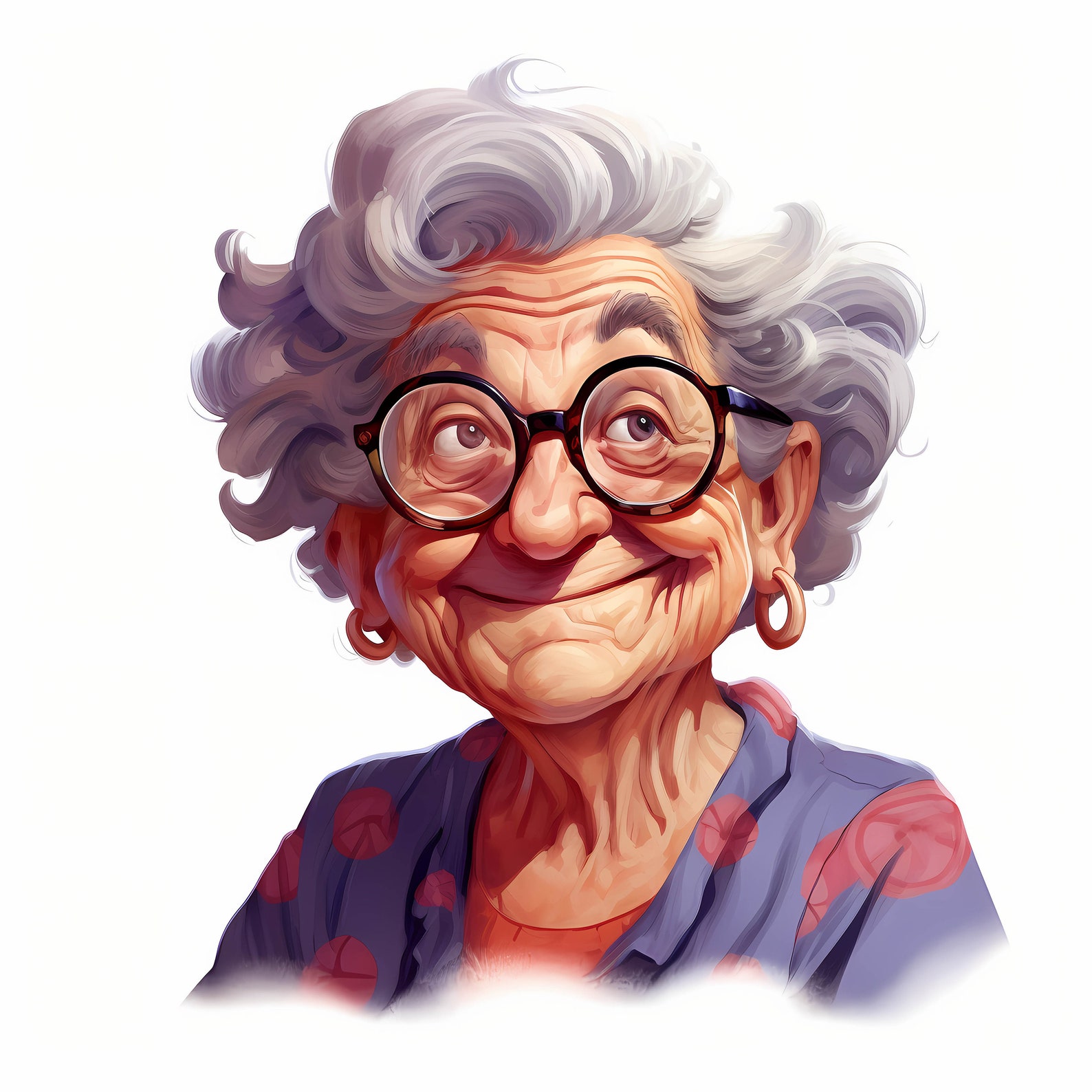 Cute Grandma Clipart Bundle, Funny Grandma Cartoon Family Illustration ...