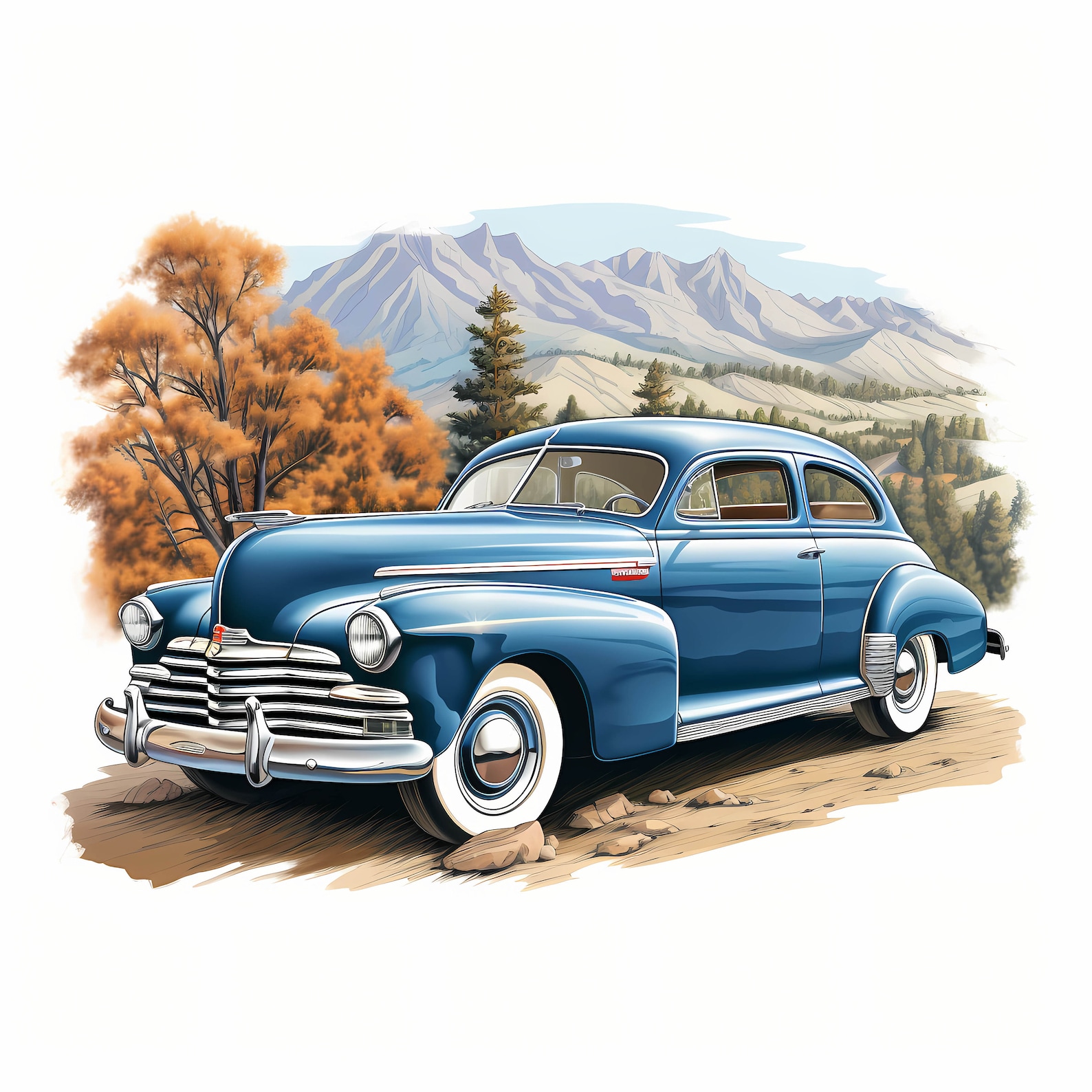 Vintage Car Drawing Clipart Bundle, Retro Car Set, Classic Car Art, Old ...