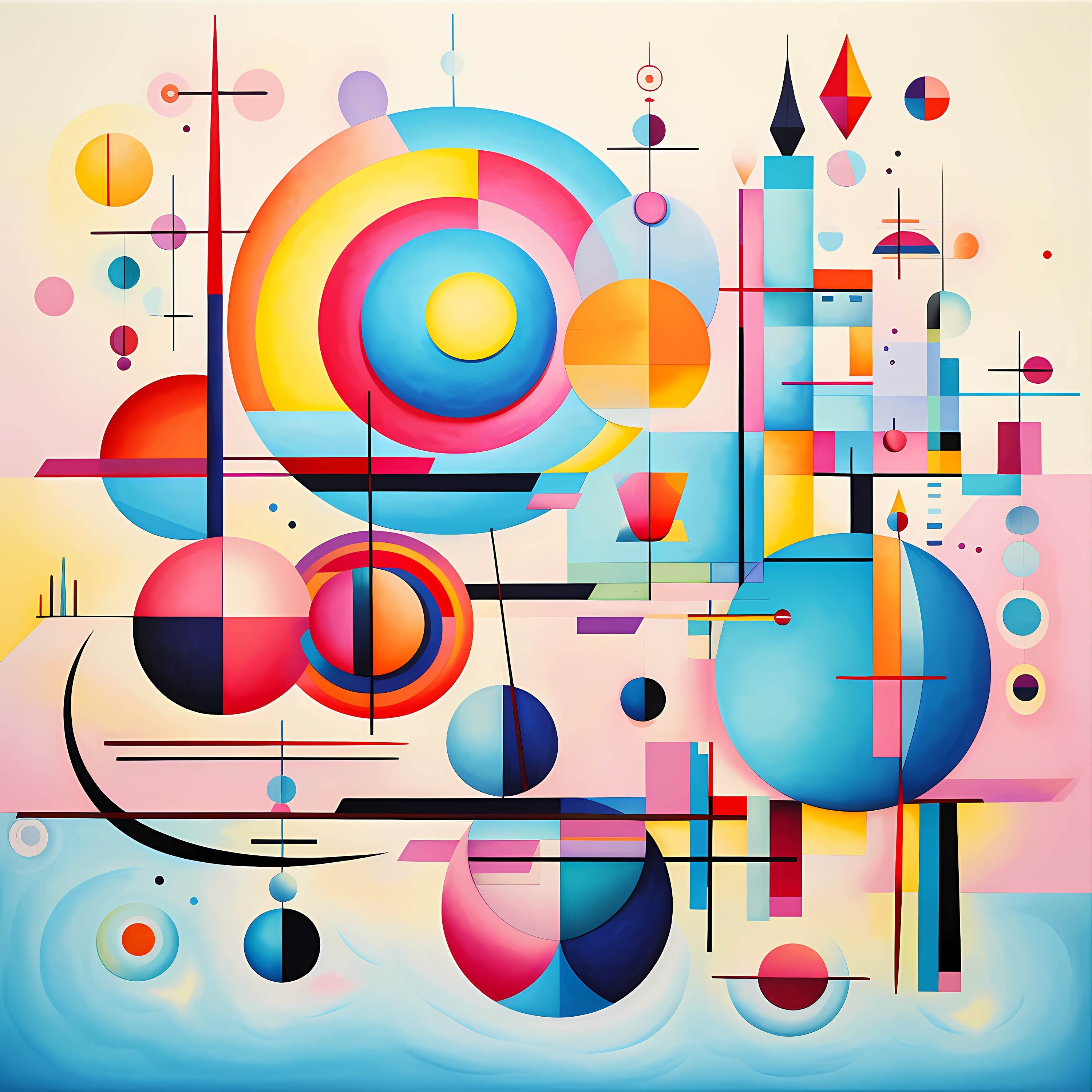 Vibrant Abstract Art Board Print Bundle, Vibrant Grid Wall Art & Decor ...