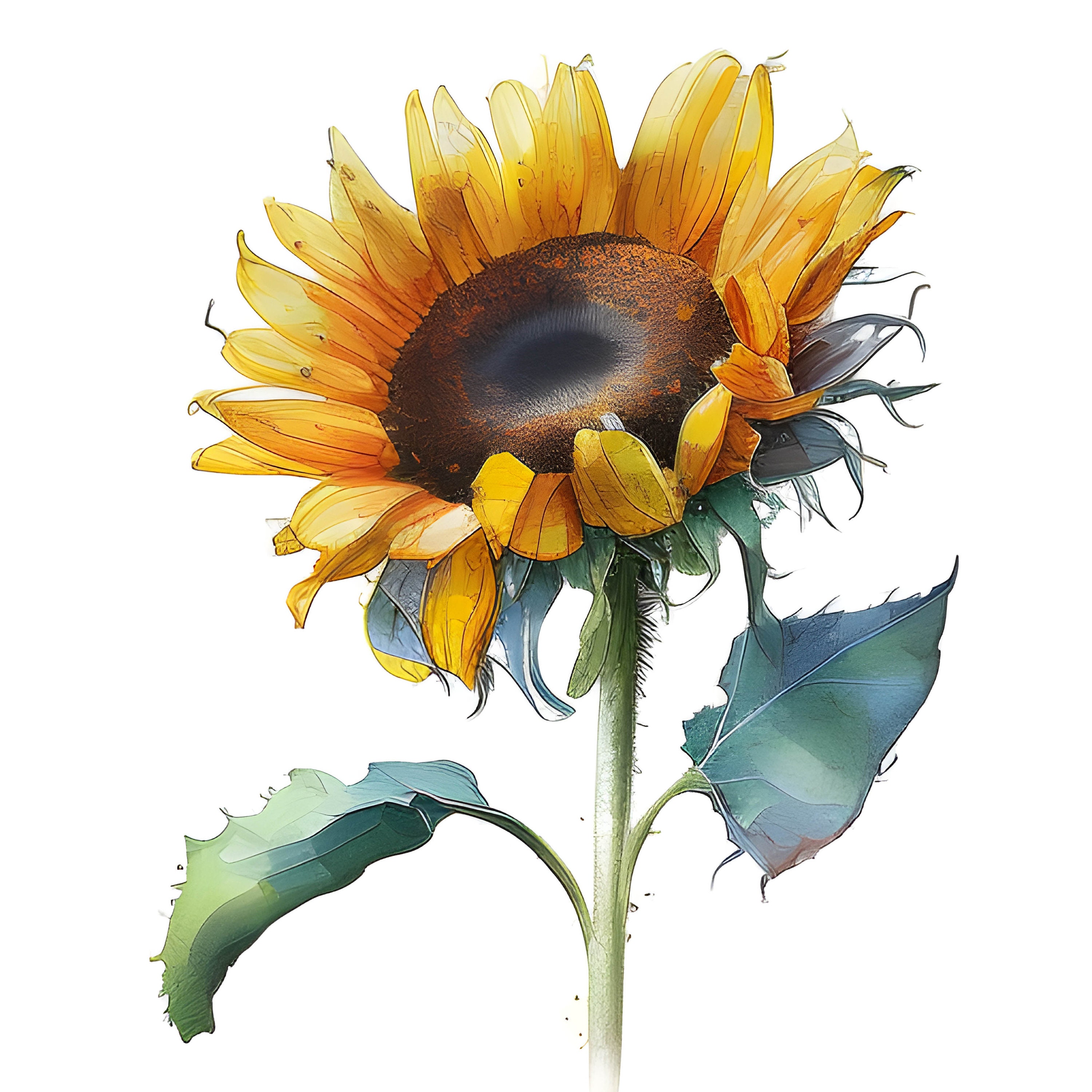Sunflower Watercolor Clipart Watercolor Floral Clipart - Etsy