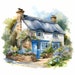 Cornish Cottage Watercolor Clipart, Cottagecore Watercolor Set, Cornish ...