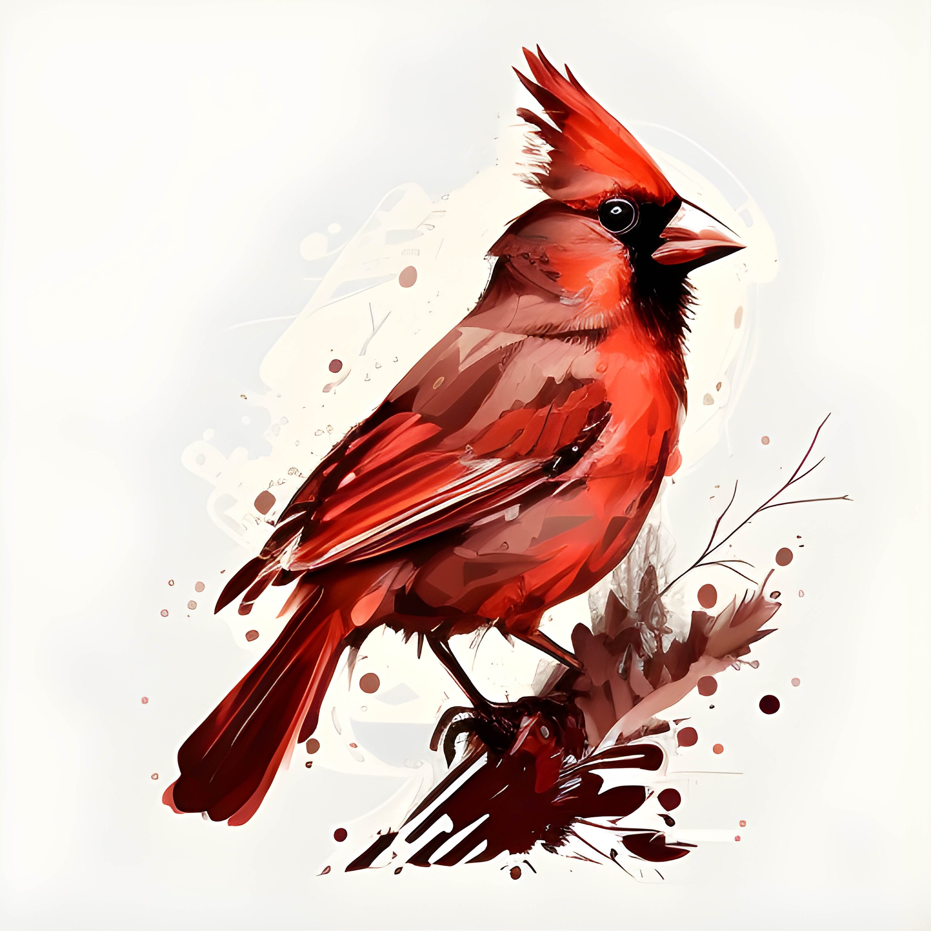 Watercolor Red Cardinal Bird Clipart Red Cardinal PNG Cute - Etsy