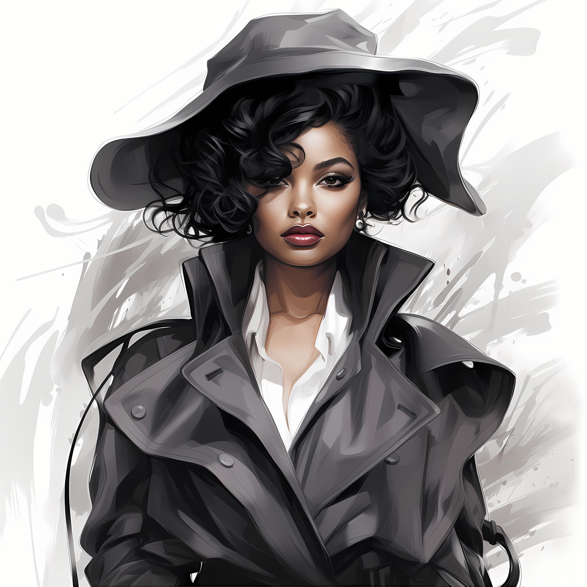 Black Woman Fashion Clipart African-american Girl Digital - Etsy