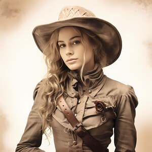 Vintage Cowgirl Wall Art Bundle, Retro Cowgirl Illustration Set ...