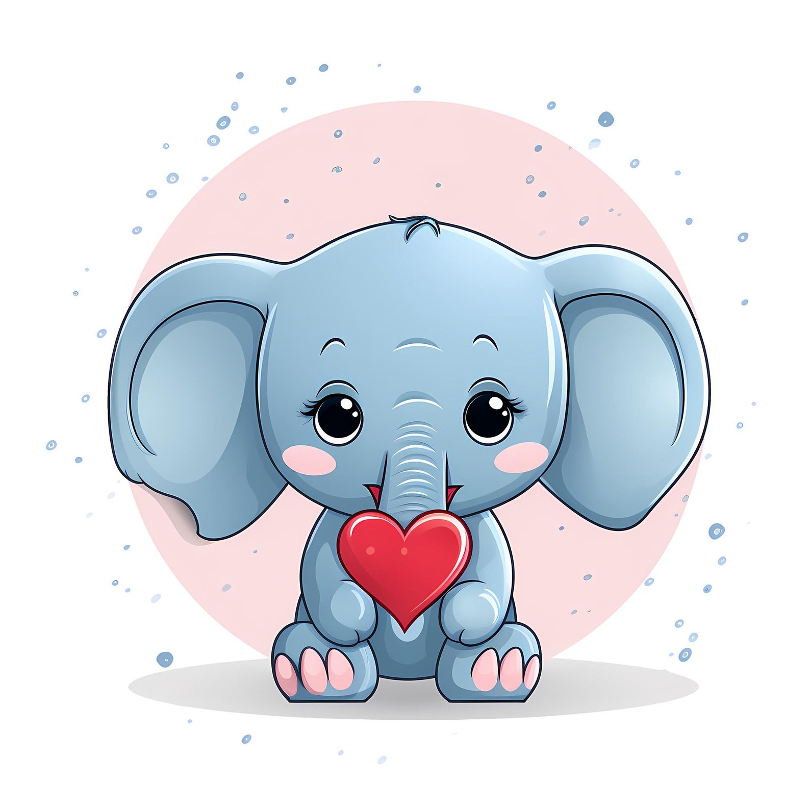Cute Blue Elephant Watercolor PNG Clipart, Blue Elephant Birthday ...