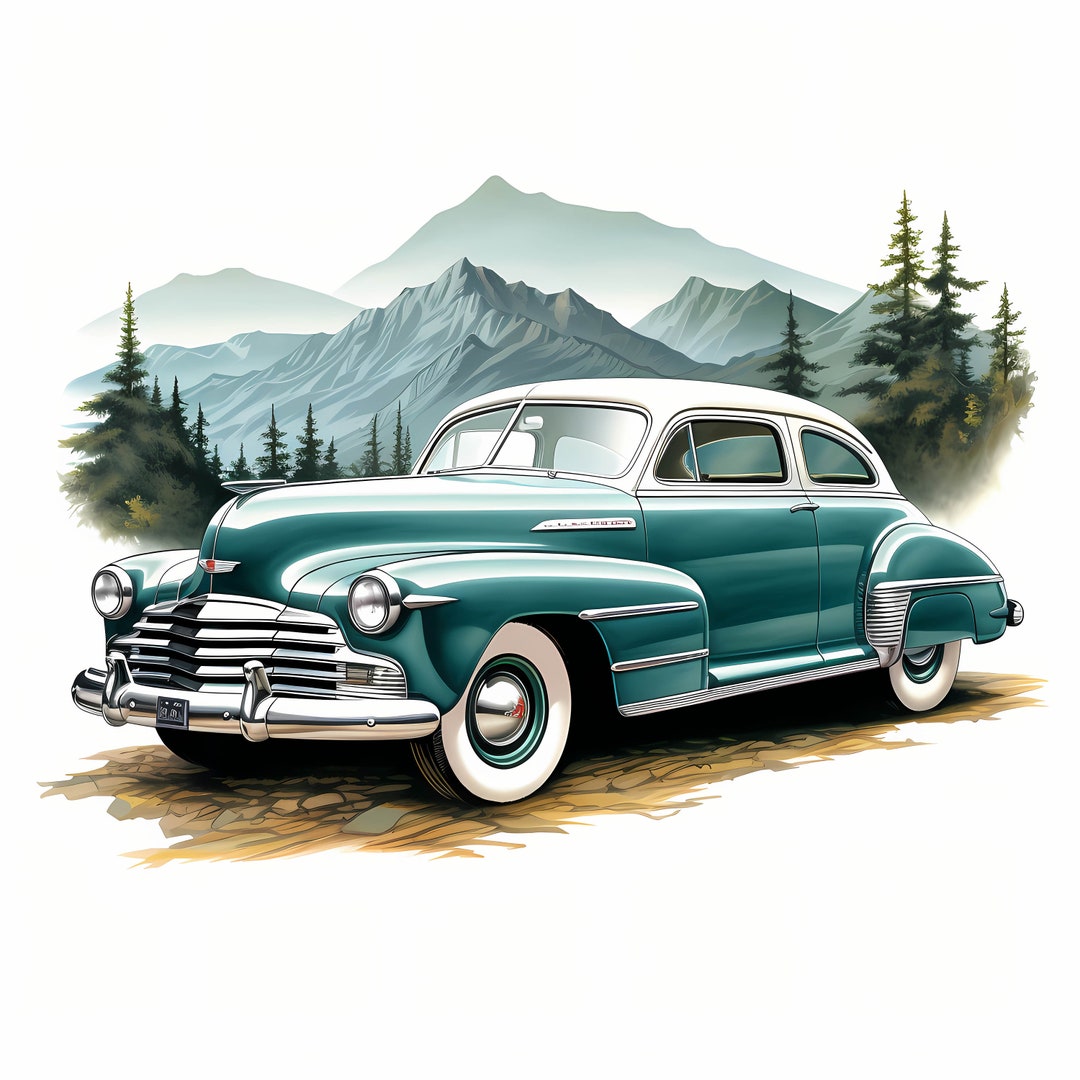 Vintage Car Drawing Clipart Bundle, Retro Car Set, Classic Car Art, Old ...