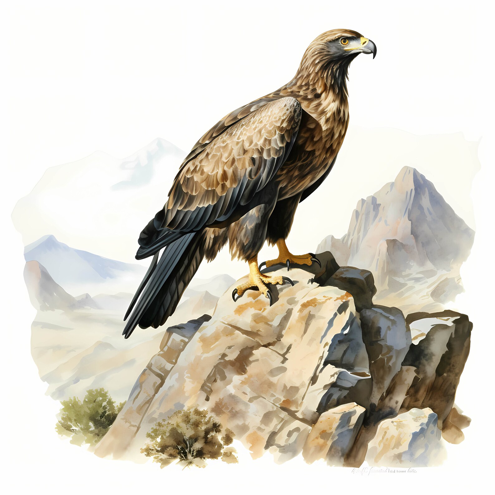 Buzzard Watercolor Clipart Bundle, Cute Colorful Buzzard Set, Nursery ...