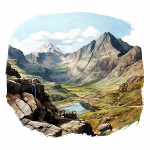 Snowdonia National Park Watercolor Sketch, Snowdonia National Park ...