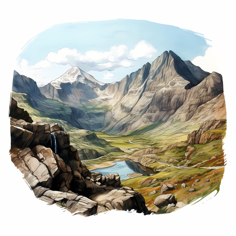 Snowdonia National Park Watercolor Sketch Snowdonia National - Etsy