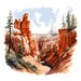 Bryce Canyon National Park Watercolor Sketch Art Bundle Bryce - Etsy