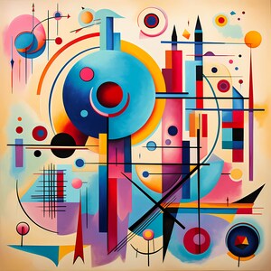 Vibrant Abstract Art Board Print Bundle, Vibrant Grid Wall Art & Decor ...