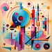 Vibrant Abstract Art Board Print Bundle, Vibrant Grid Wall Art & Decor ...