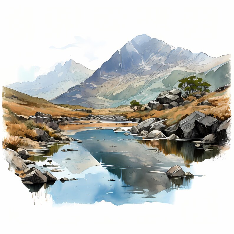 Snowdonia National Park Watercolor Sketch Snowdonia National - Etsy