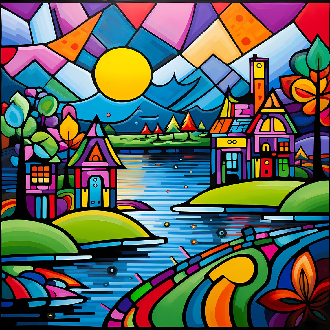 Vibrant Abstract Art Lake House Bundle, Vibrant Nature Wall Art & Decor ...