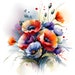 Watercolor Poppy Clipart, Watercolor Floral Set, Poppy Clipart, Orange ...