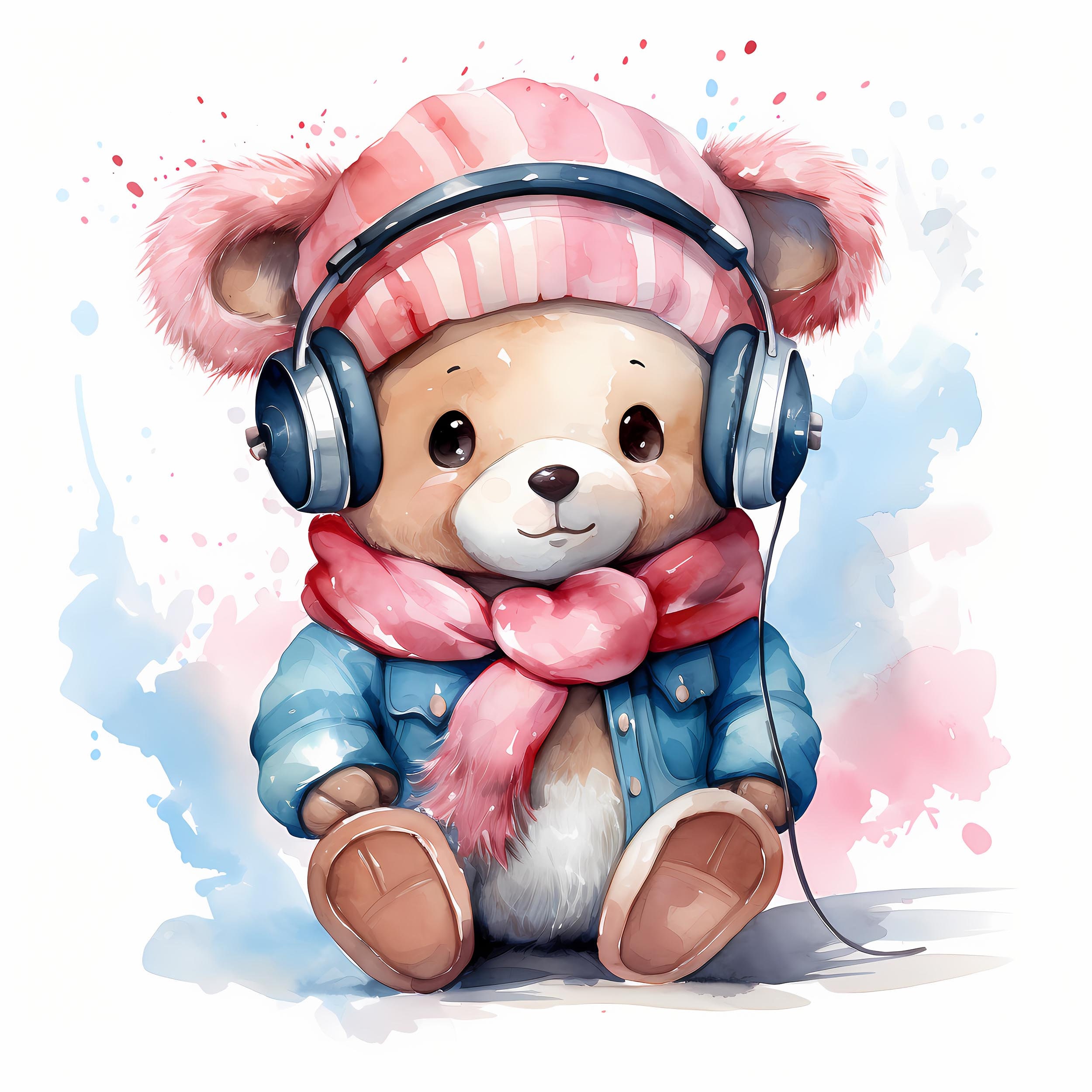 Adorable Teddy Bear Watercolor Clipart Bundle Cute Teddy Bear - Etsy