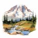 Mount Rainier National Park Watercolor Sketch Art, Mount Rainier ...