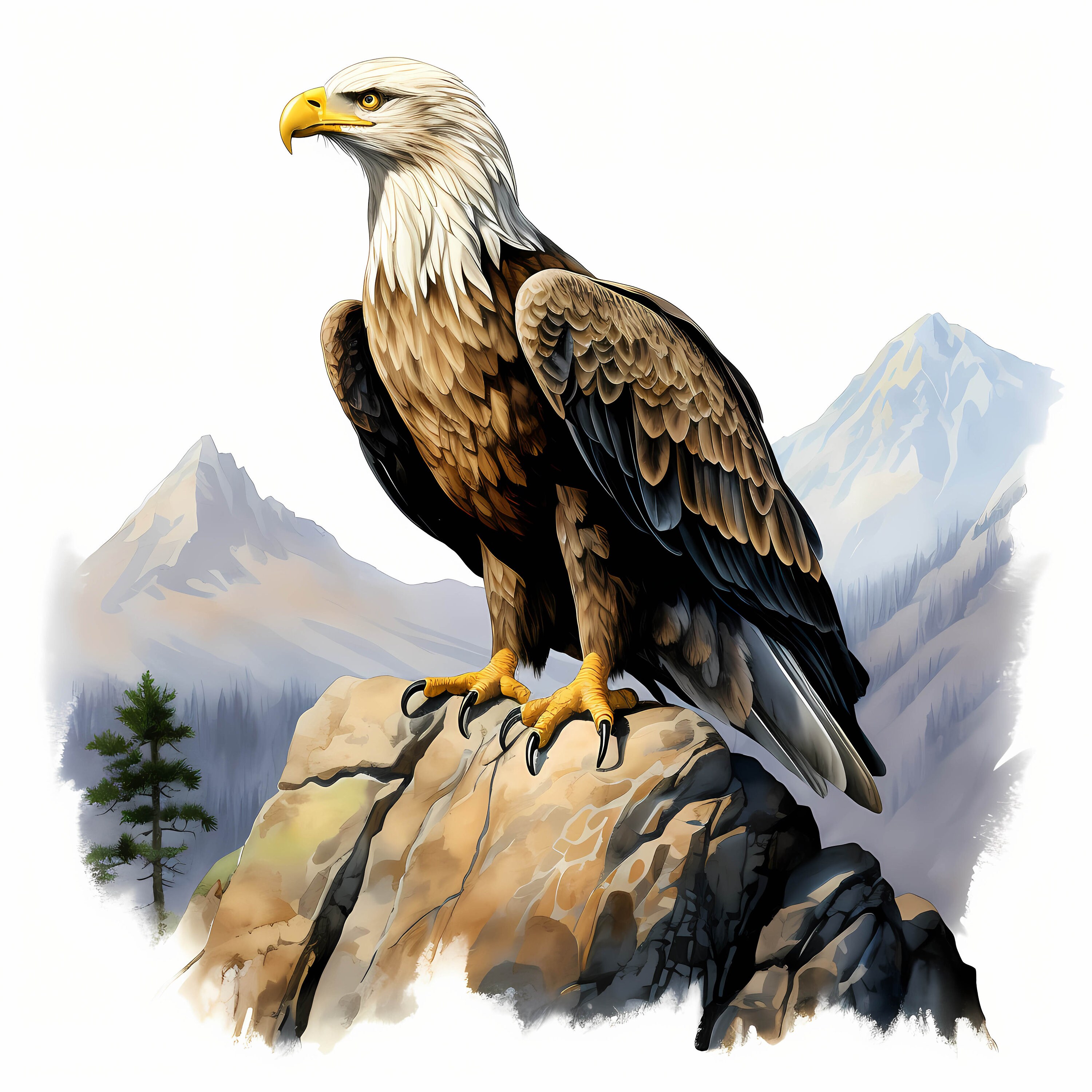 Eagle Watercolor Clipart Bundle, Cute Colorful Eagle Set, Nursery Decor ...