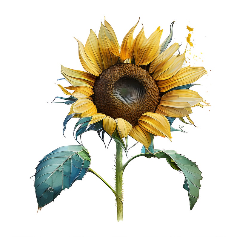 Sunflower Watercolor Clipart Watercolor Floral Clipart - Etsy