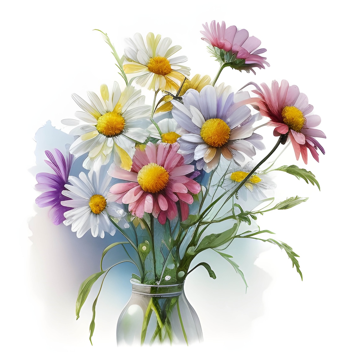 Daisy Watercolor Clipart Watercolor Floral Clipart Daisy - Etsy