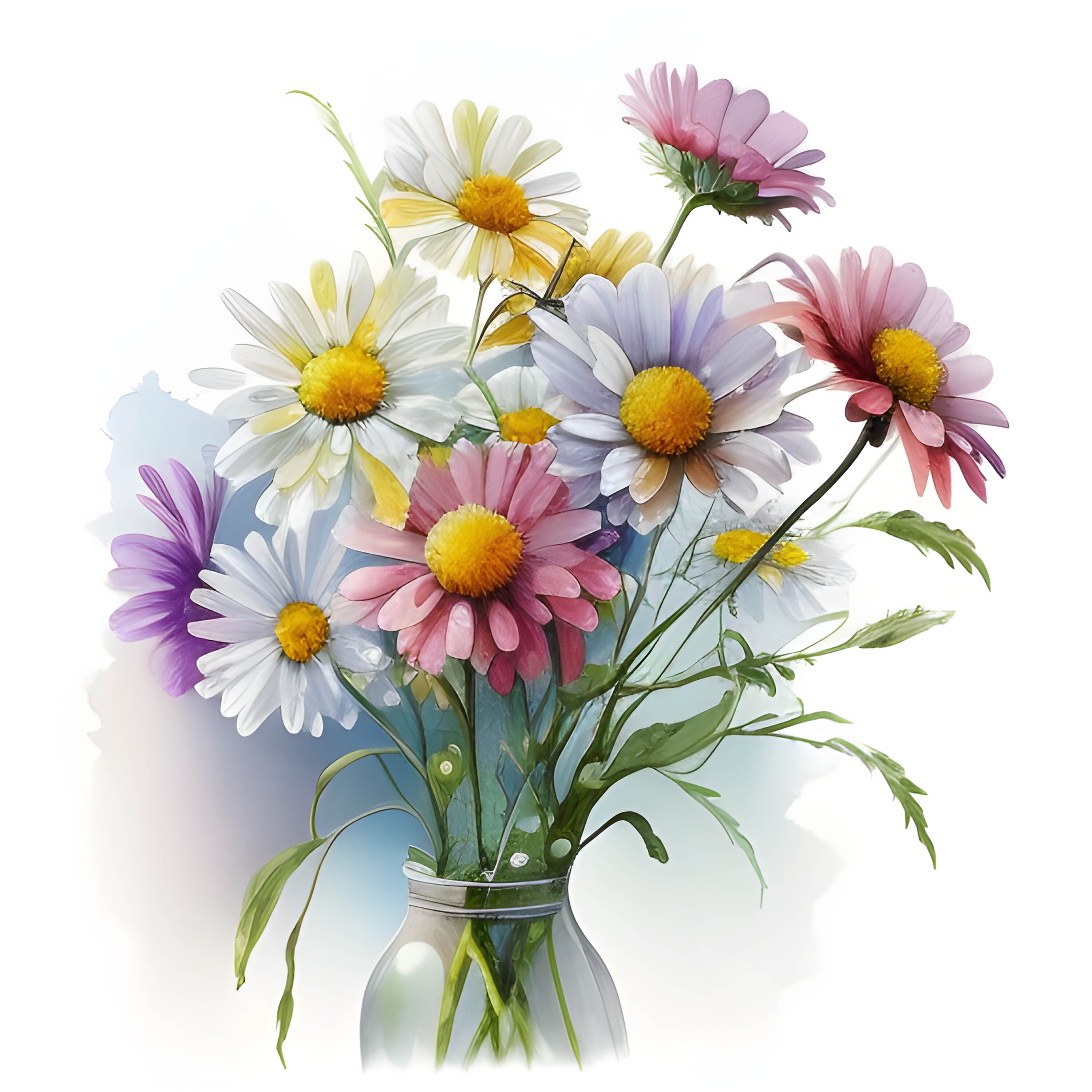 Daisy Watercolor Clipart, Watercolor Floral Clipart, Daisy Clipart ...