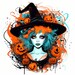 Halloween Cute Witch Watercolor Clipart Bundle, Halloween Witch ...