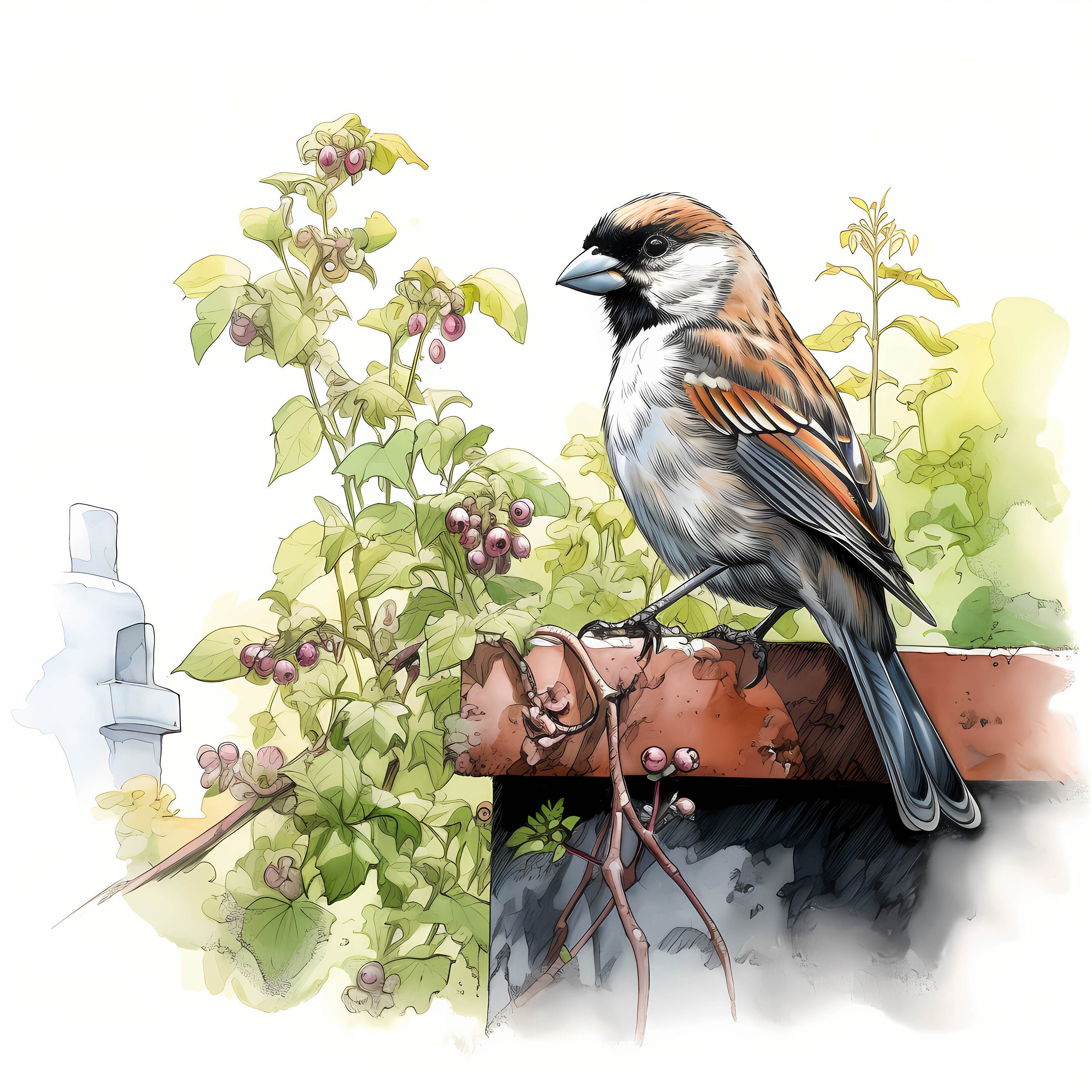 Sparrow Watercolor Clipart Bundle, Colorful Sparrow Set, Nursery Decor ...