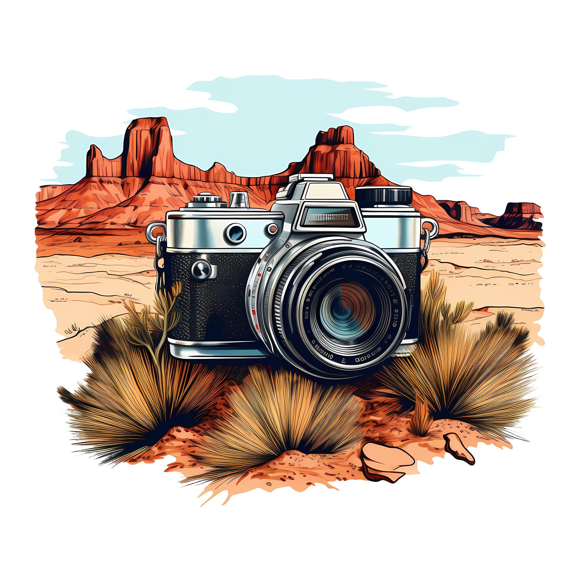 Vintage Camera Watercolor PNG Clipart Bundle, Old Camera Set, Retro ...