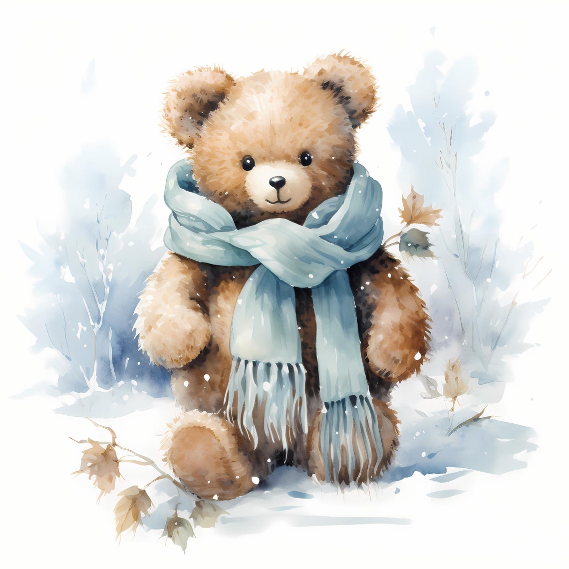 Adorable Teddy Bear Watercolor Clipart Bundle Cute Teddy Bear - Etsy