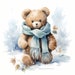 Adorable Teddy Bear Watercolor Clipart Bundle Cute Teddy Bear - Etsy