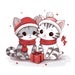 Christmas Kitten Watercolor PNG Clipart, Funny Cat Clipart, Happy ...