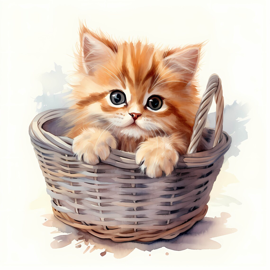 Cute Kitten Watercolor Clipart Funny Cat Clipart Sublimation - Etsy