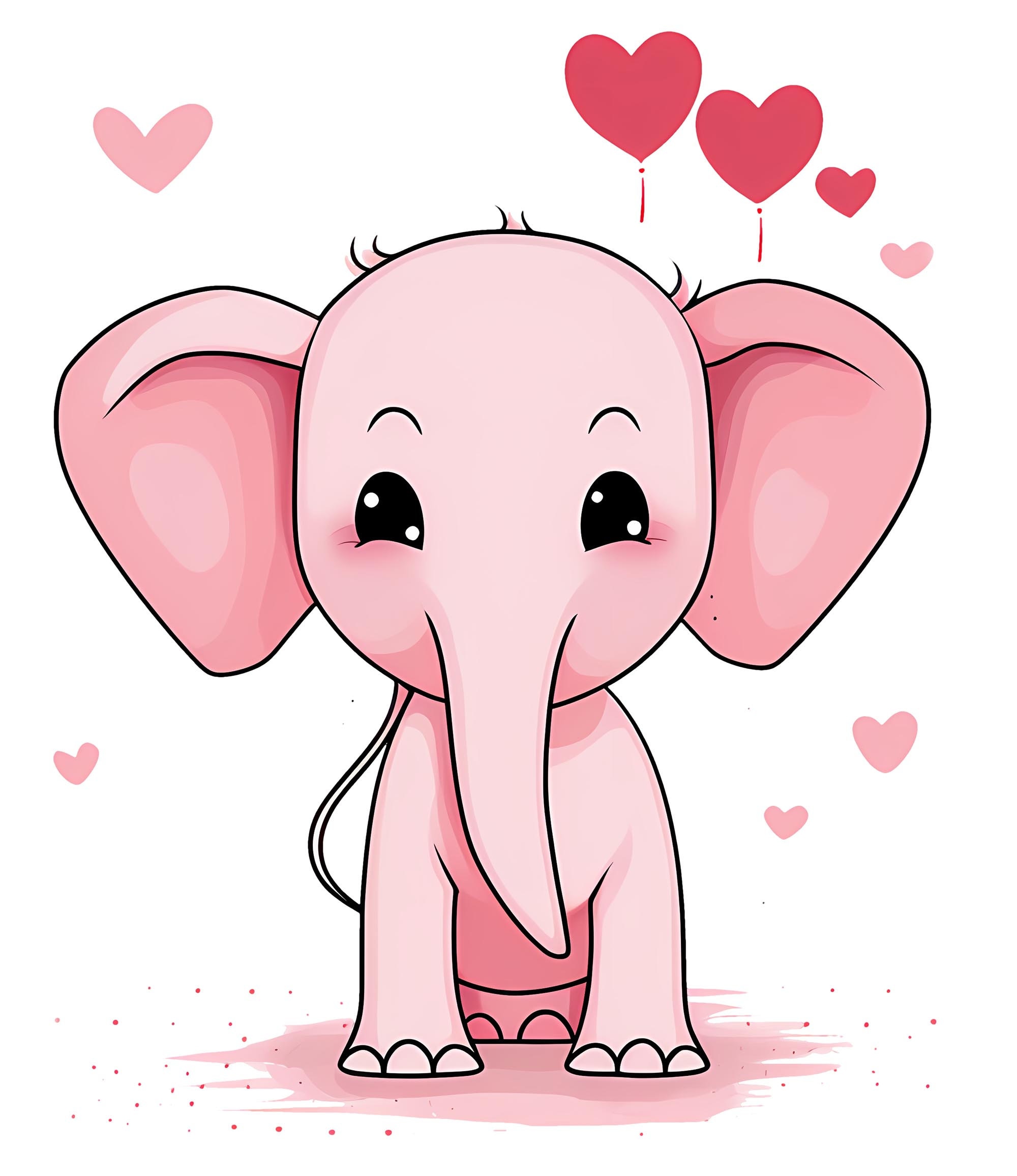 Cute Pink Elephant Watercolor PNG Clipart Pink Elephant - Etsy