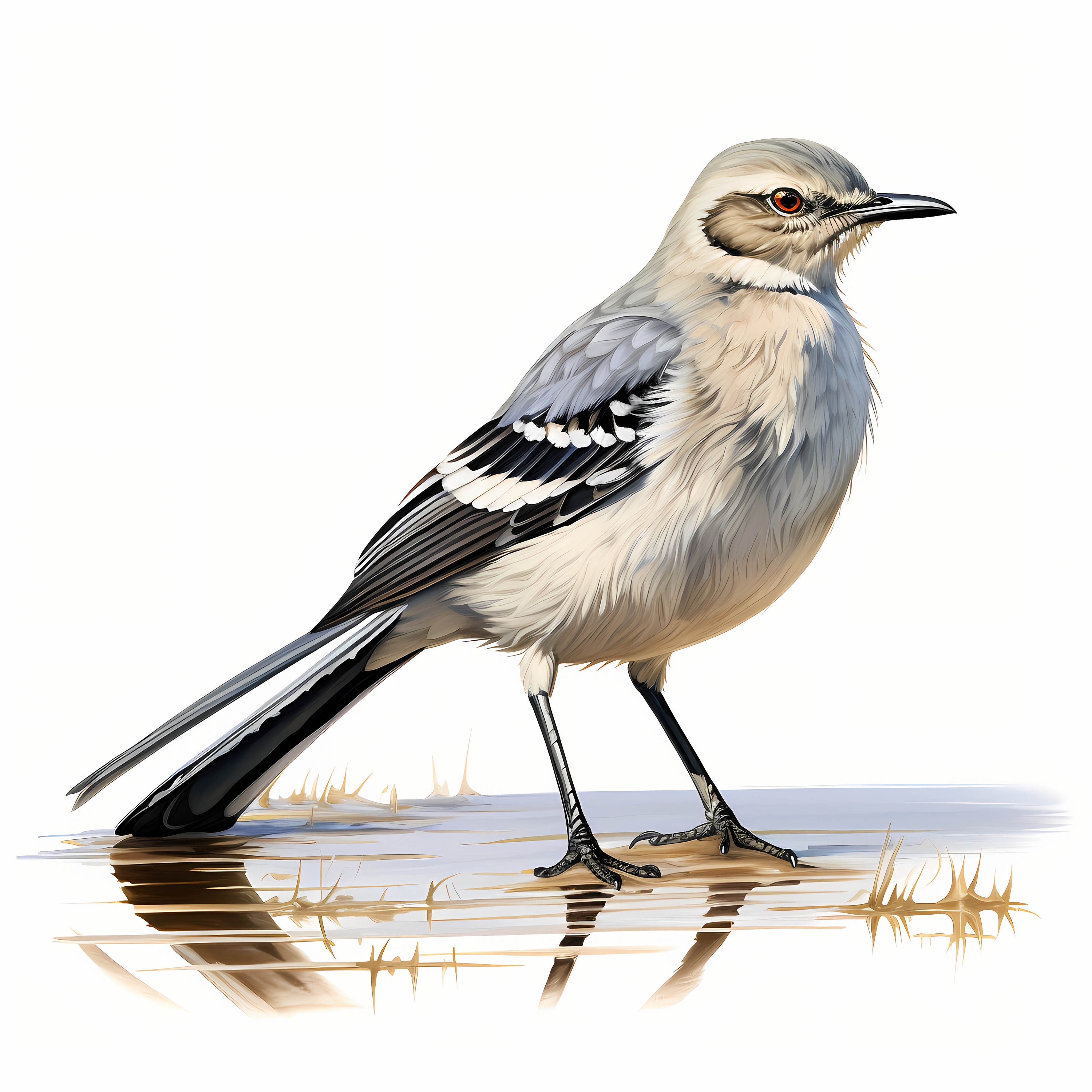 Mockingbird Watercolor Clipart Bundle, Colorful Northern Mockingbird ...