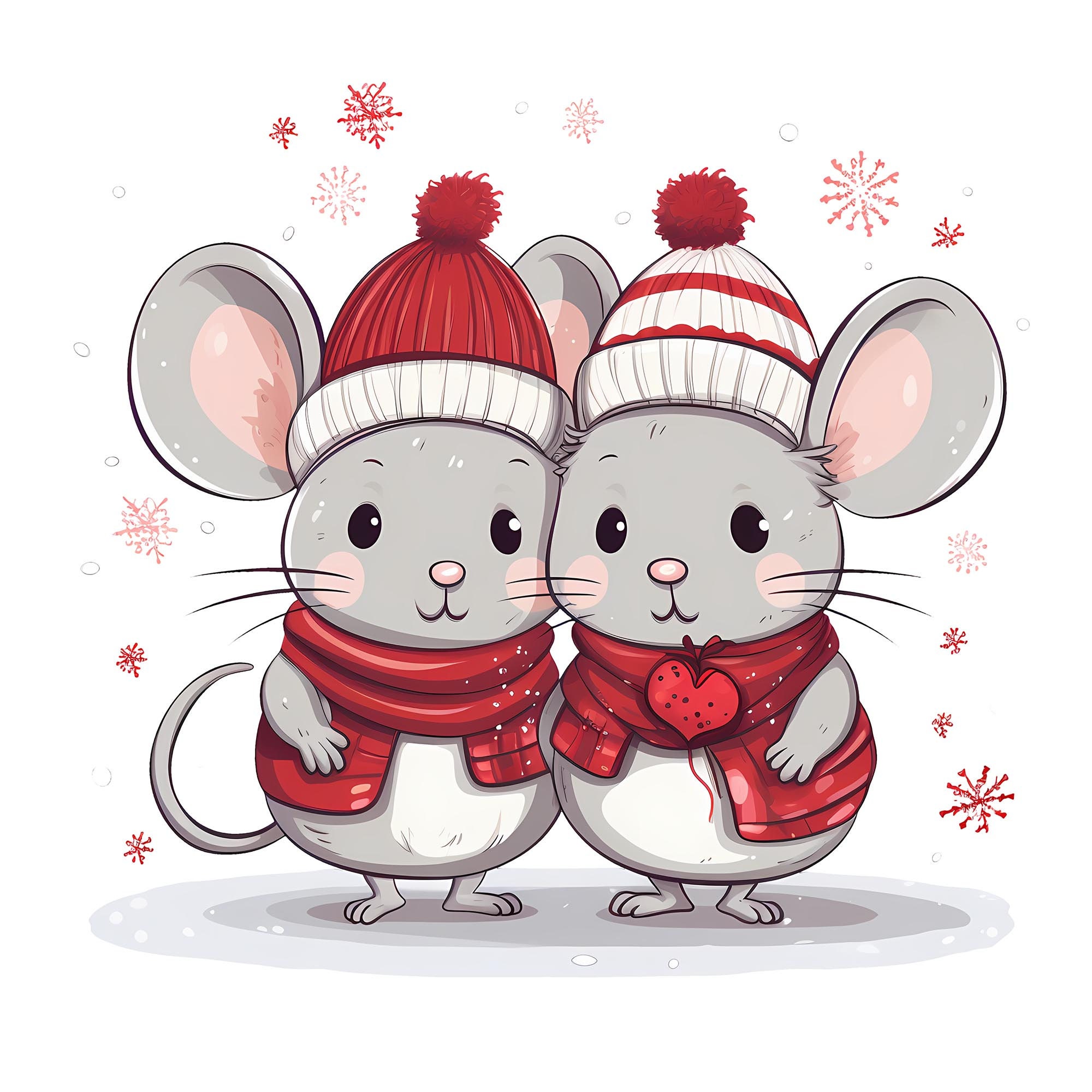 Christmas Mouse Watercolor PNG Clipart, Funny Mouse Clipart, Happy Mice ...