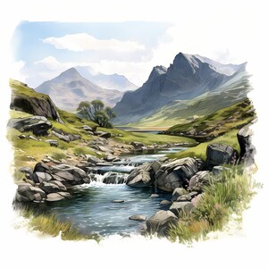 Snowdonia National Park Watercolor Sketch, Snowdonia National Park ...