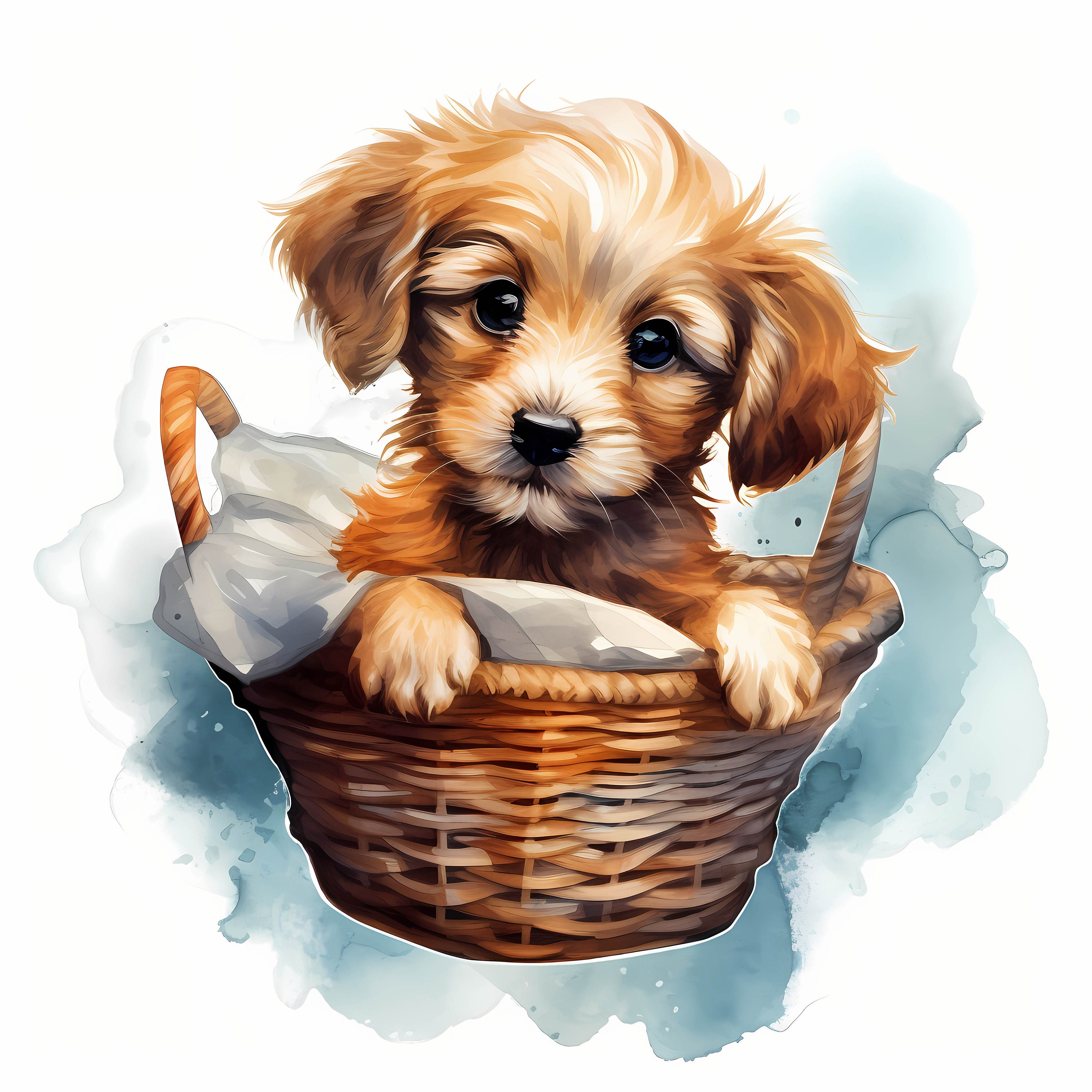Watercolor Cute Puppy Clipart Funny Dog Clipart Sublimation - Etsy