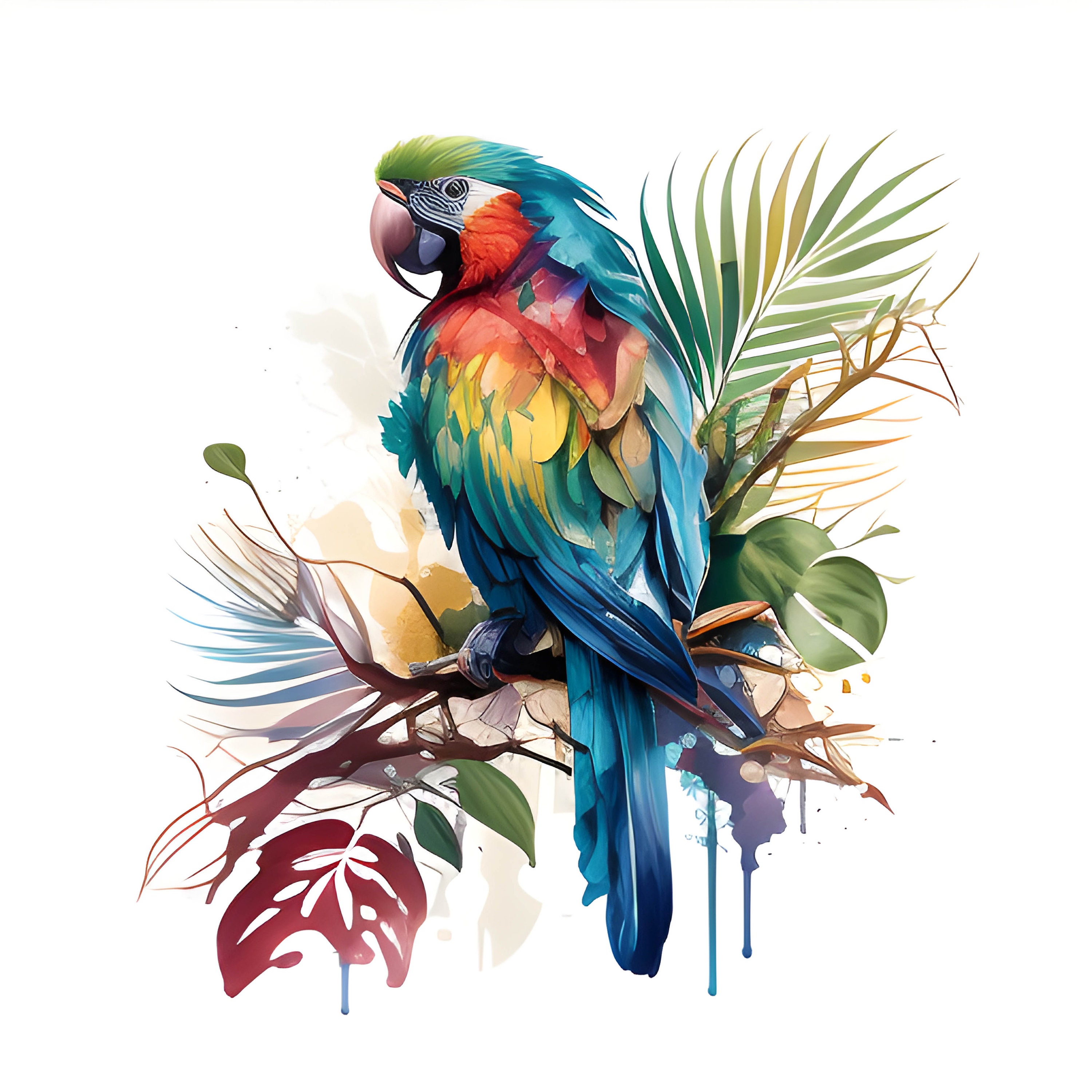Watercolor Parrot Bird Clipart, Parrot Bird Set, Cute Colorful Bird ...