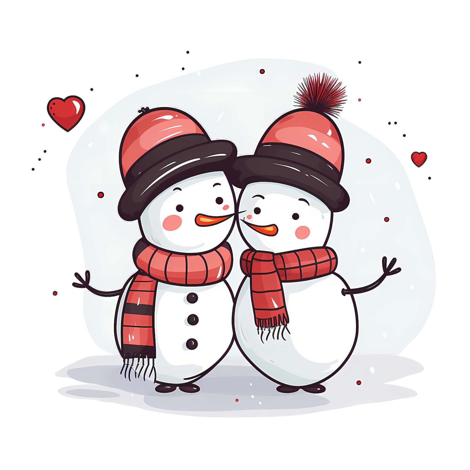 Happy Christmas Snowman PNG Couple Clipart, Cute Christmas Snowman ...