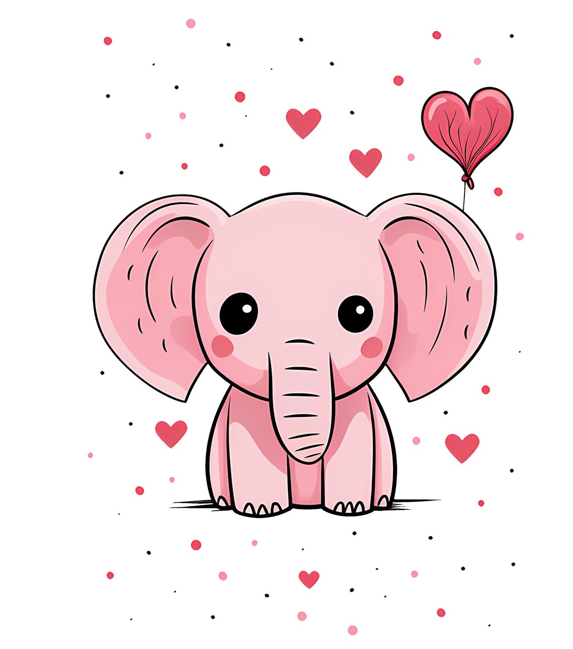 Cute Pink Elephant Watercolor PNG Clipart Pink Elephant - Etsy