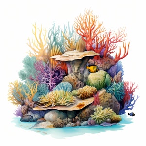 Great Barrier Reef Marine Park Watercolor Sketch Art Set, Great Barrier ...