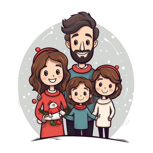 Happy Family Watercolor PNG Clipart Bundle, Mom, Dad, Kids Birthday ...